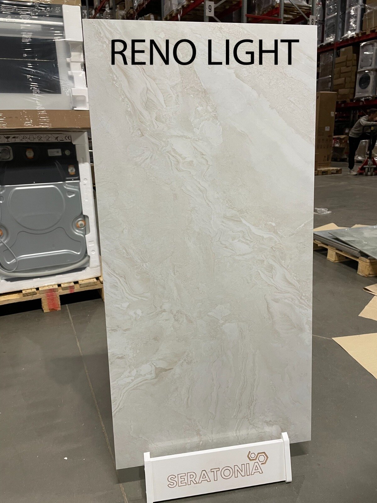 Керамогранит SERATONIA RENO LIGHT 120x60 см , поверхность глянцевая, морозостойкий, ректифицированный (цена за 1 плитку-0,72 м2)