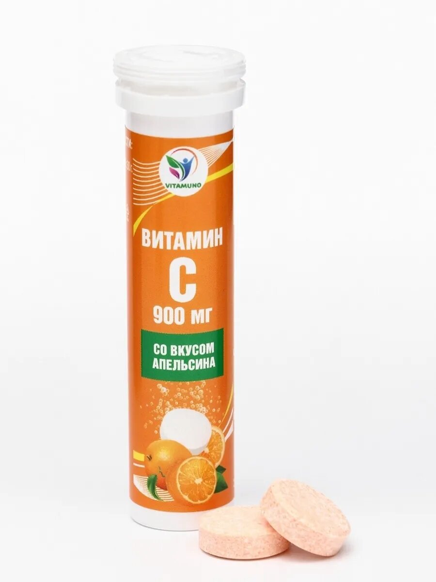 Напиток Витамин С со вкусом апельсина Vitamuno, 10 шипучих т