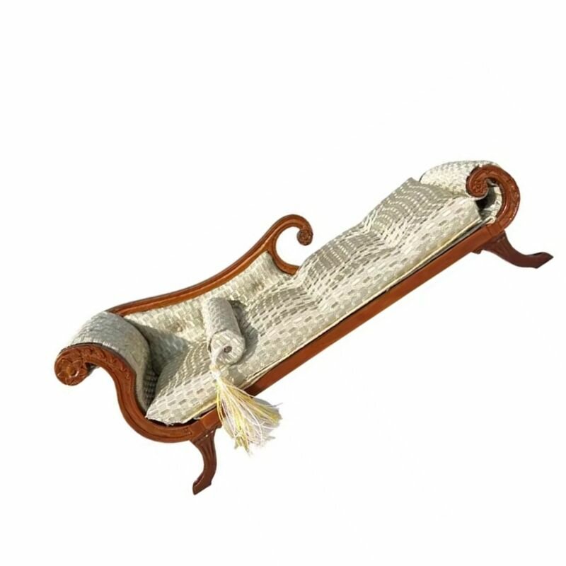 Деревянный диван для кукольного домика в масштабе 1:12-цвет красного дерева