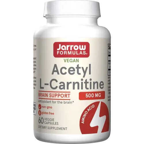 Jarrow Formulas Ацетил L-Карнитин 500 мг / Acetyl L-Carnitine 500 mg vegan капсулы массой 793 мг 60 шт