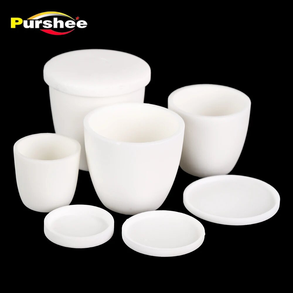 Курвед тигель из оксида алюминия Purshee 99%, 30-500-5000 мл 50ml, External Lid
