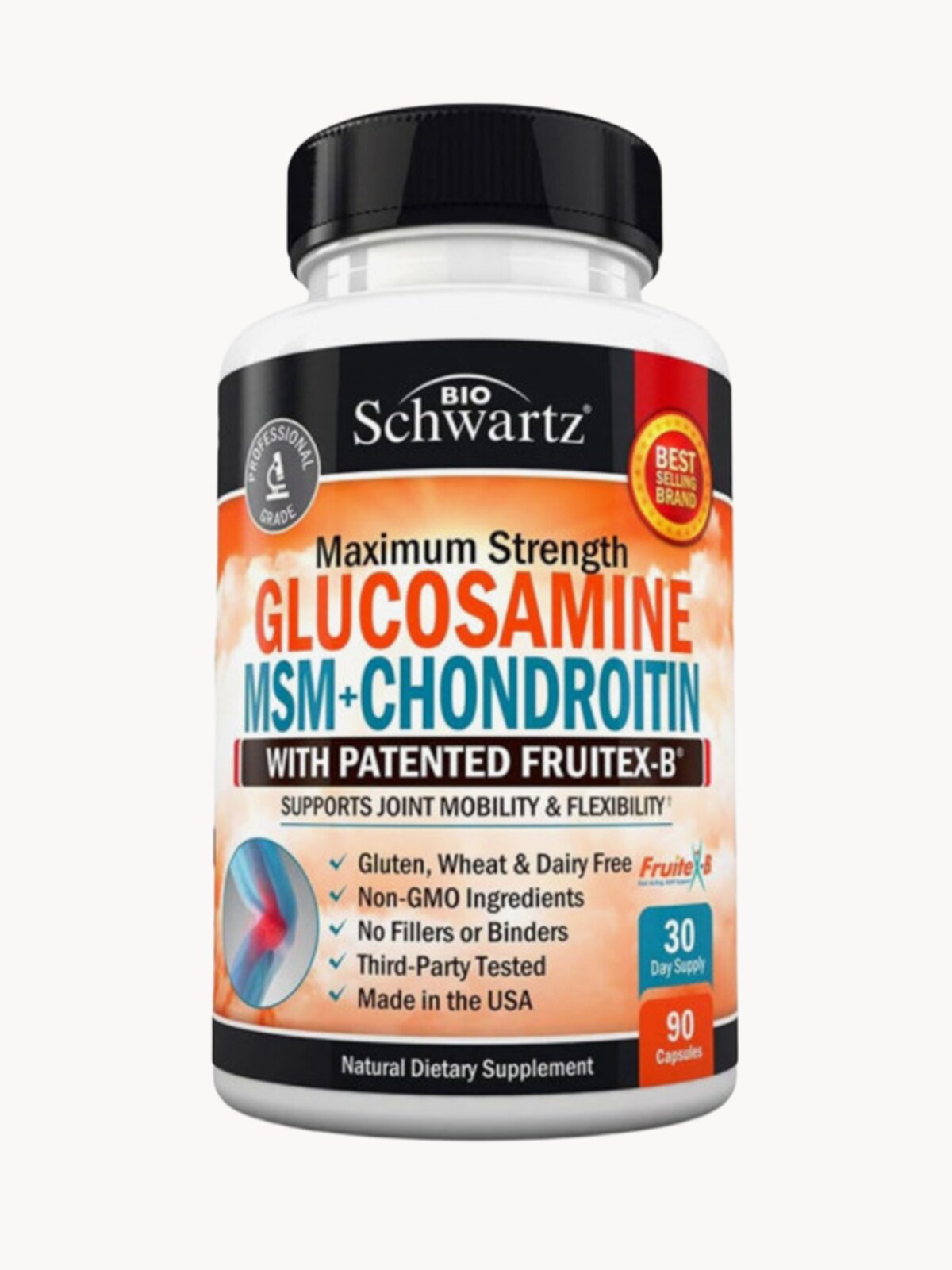 Глюкозамин и хондроитин BioSchwartz, для суставов, без вкуса, 2000мг, 90шт