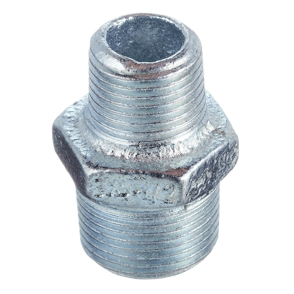 Ниппель переходный Gebo Platinum (245-26V) 1 НР(ш) х 3/4 НР(ш) чугунный оцинкованный
