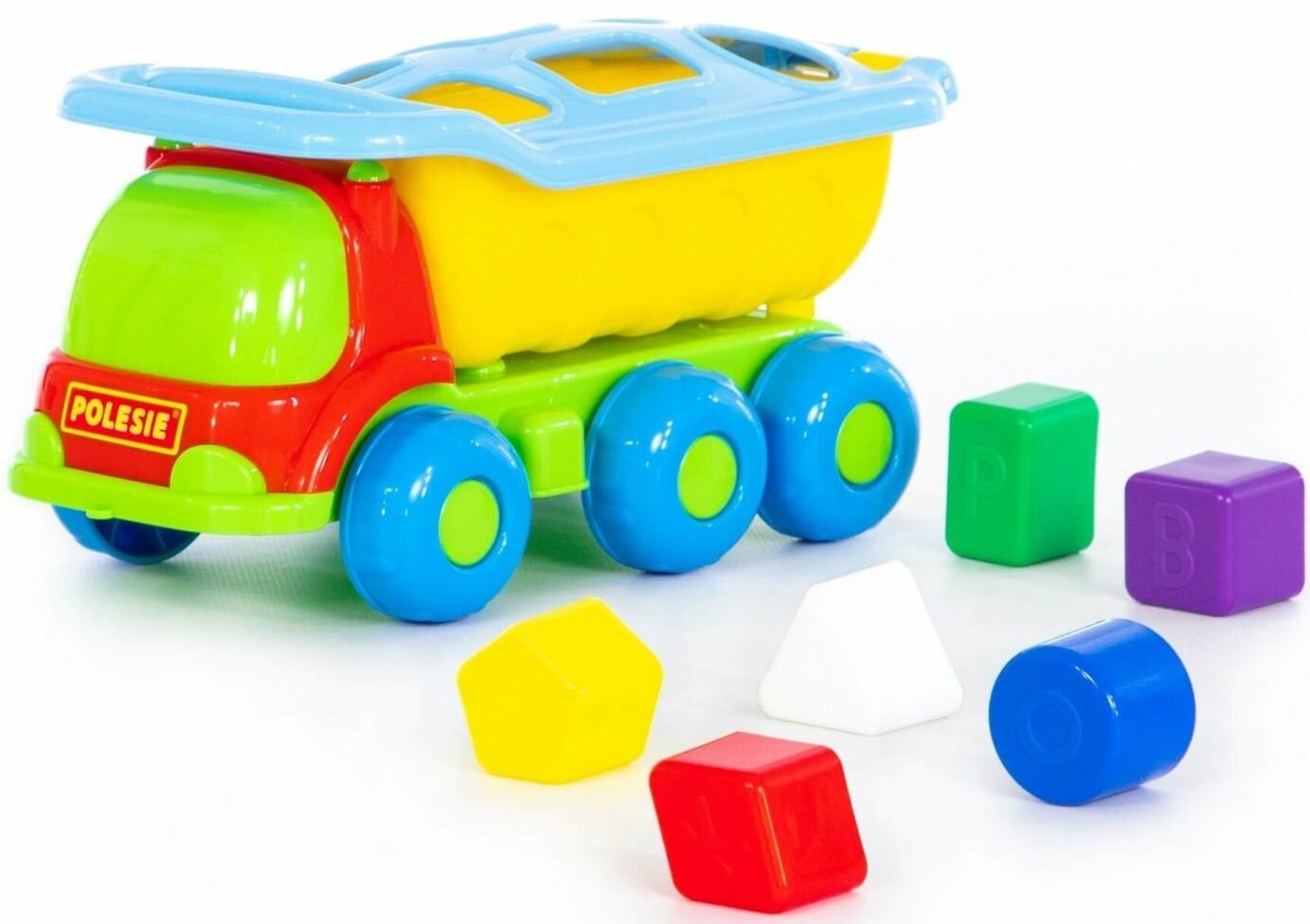 Развивающий сортер "Самосвал Кеша", учим фигуры и цвета, развиваем моторику и логику, игрушечная машинка для детей, пластиковая игрушка для песочницы и дома