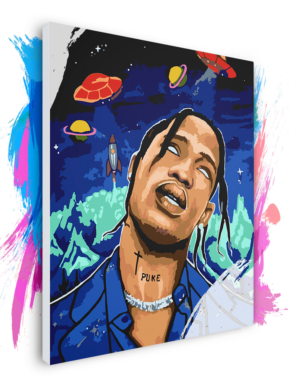 Картина по номерам на холсте Travis Scott Art, 50 х 70 см