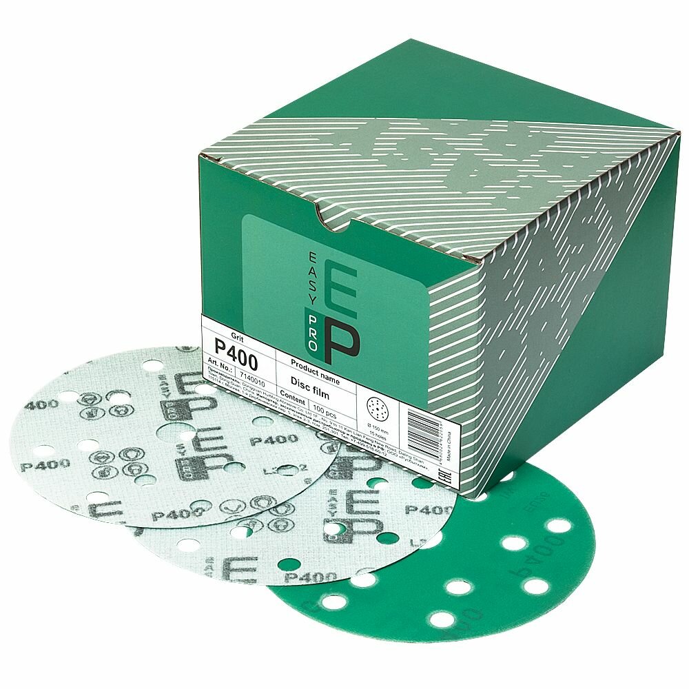 EASY PRO Круг абразивный на пленке 150 мм P400 15 отв. (1уп. х100шт.)