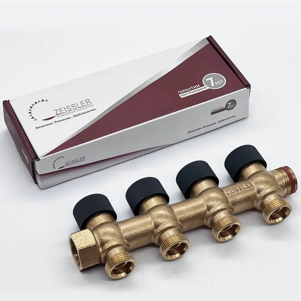 Коллектор для водоснабжения Tim - Zeissler 3/4"х3/4" на 4 вых(1шт)