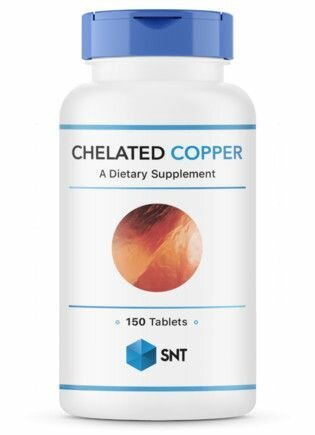 SNT Chelated Copper Хелатированная медь 0.33г, 150 таблеток для повышения иммунитета