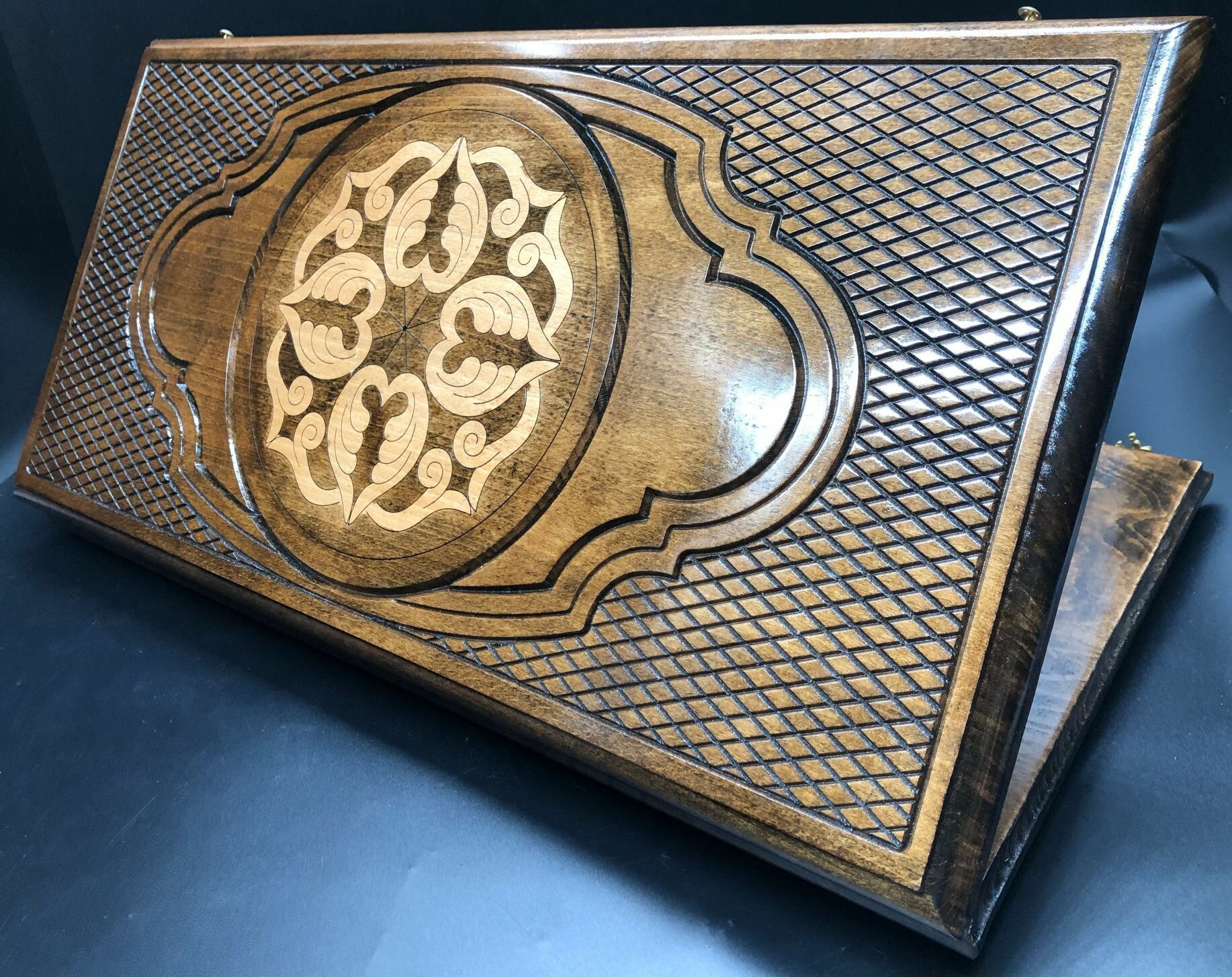 Нарды Резные "Узор", большие деревянные 60см