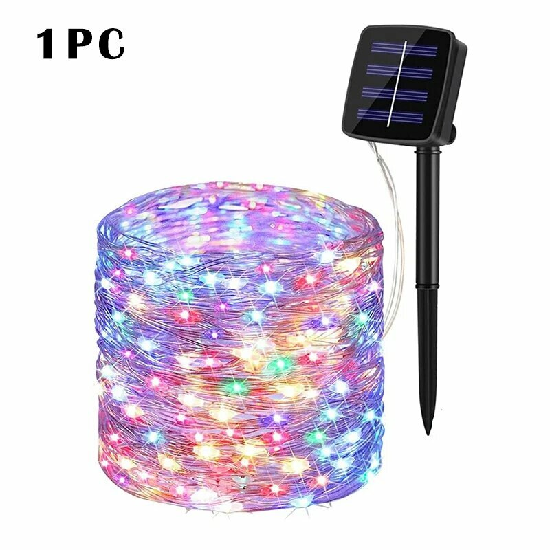 Солнечная гирлянда 7м, 50 LED, многоцветная