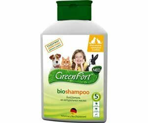 Биошампунь Greenfort neo bioshampoo от эктопаразитов для кошек кроликов и собак 380мл g208