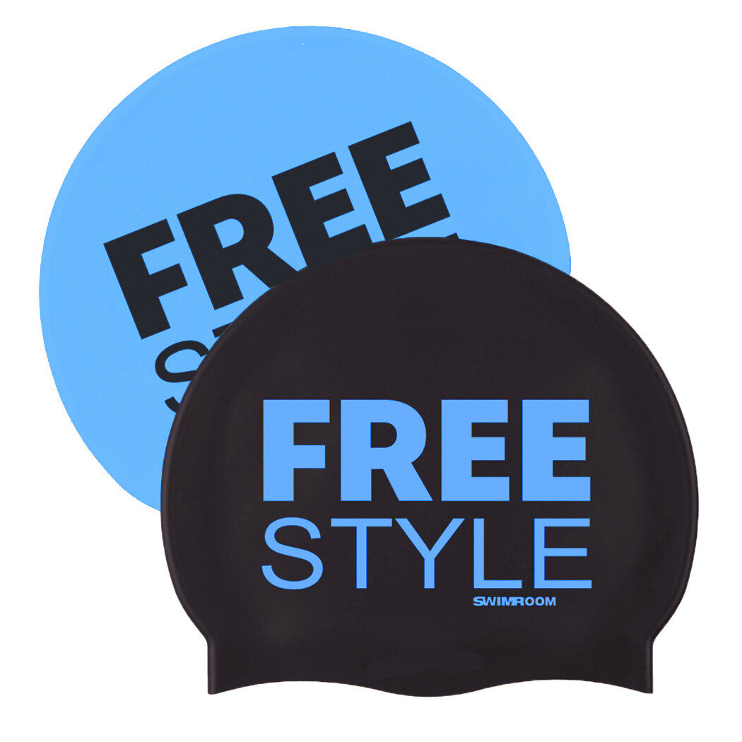 Силиконовая шапочка для бассейна и плавания взрослая "Freestyle / Вольный стиль", 52-56