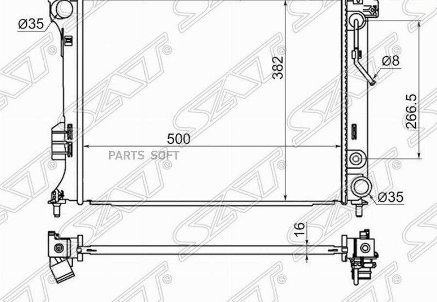 Радиатор Hyundai i20 08-14 / Kia Venga 10-17 SAT HY0003-I20 | цена за 1 шт