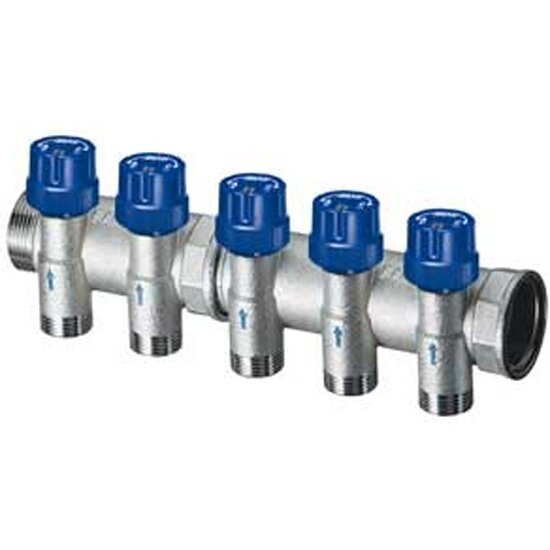 Коллектор Far терморугулирующий 1 1/4" с 4 отв. 3/4" EUROKONUS