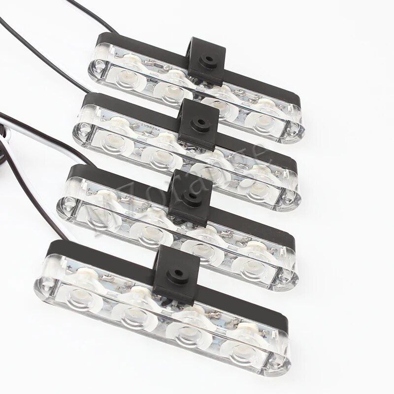 Светодиодный полицейские огни Светодиодный Стробоскопы для auto flasher No controller 4 LEDs, white