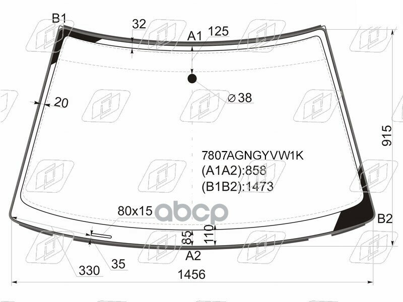 Стекло лобовое (Молдинг) Skoda Octavia 96-10 FYG арт. 7807AGNGYVW1K