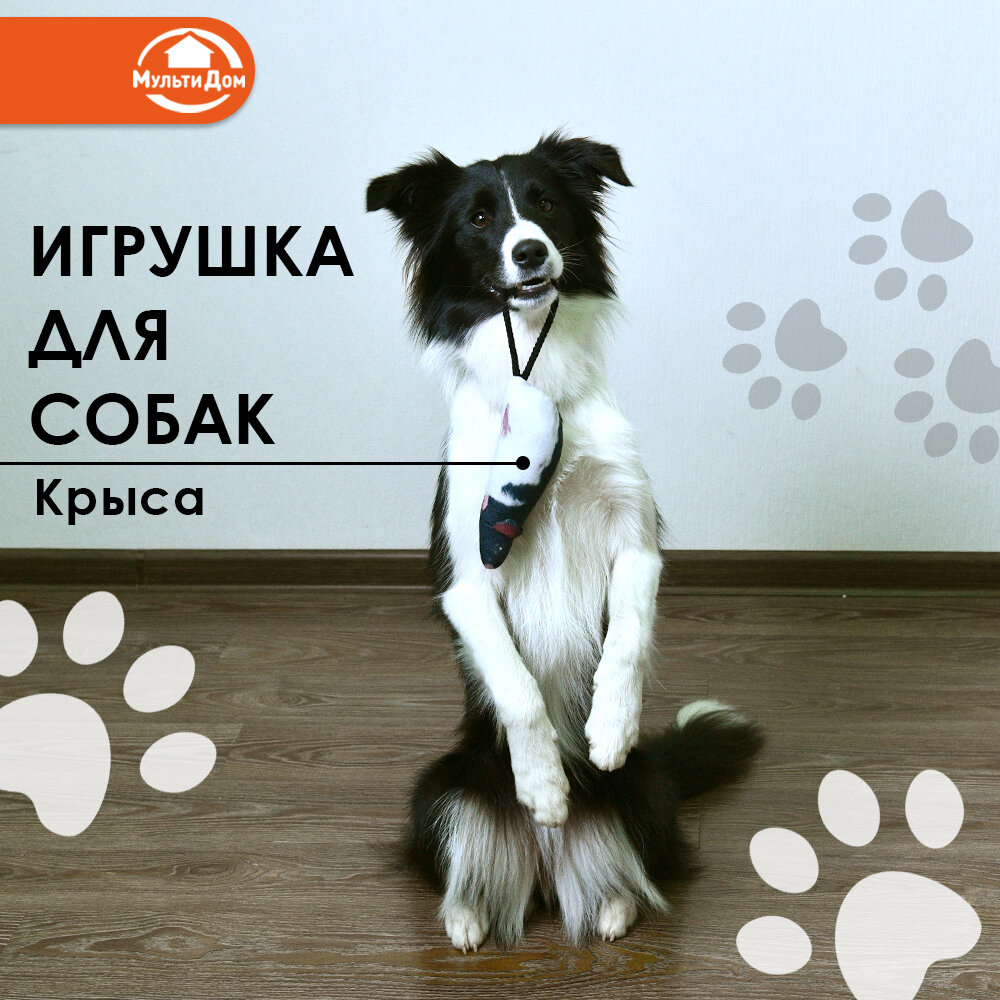 Игрушка для собак "Крыса" с пищалкой