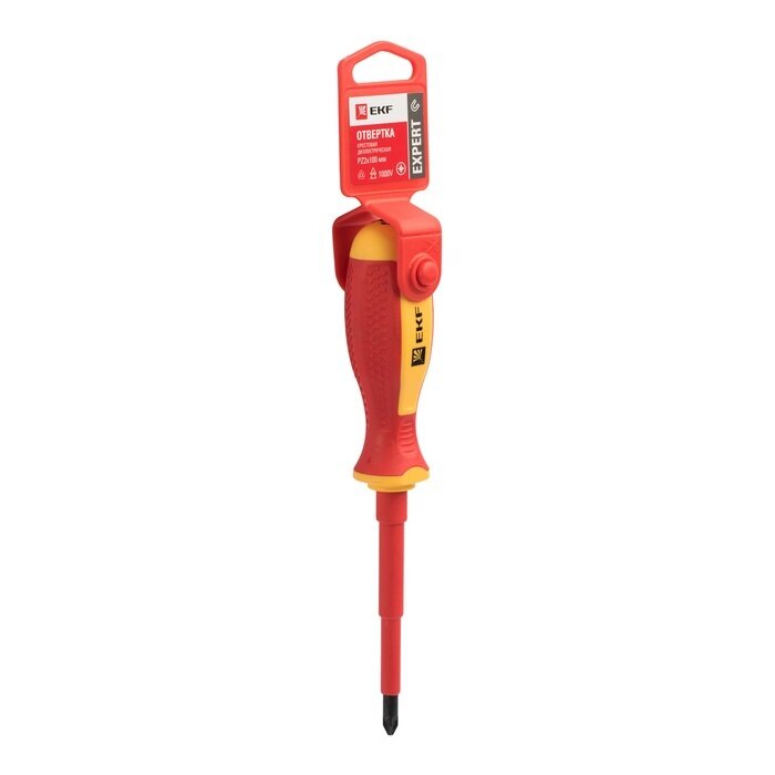 Отвертка EKF Expert PZ2x100 мм, 1000В, изолированная, VDE, PZ2