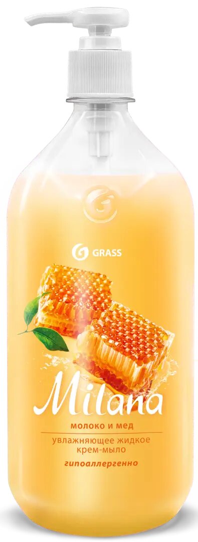 Жидкое крем-мыло Grass Milana «Молоко и мед» 1 л