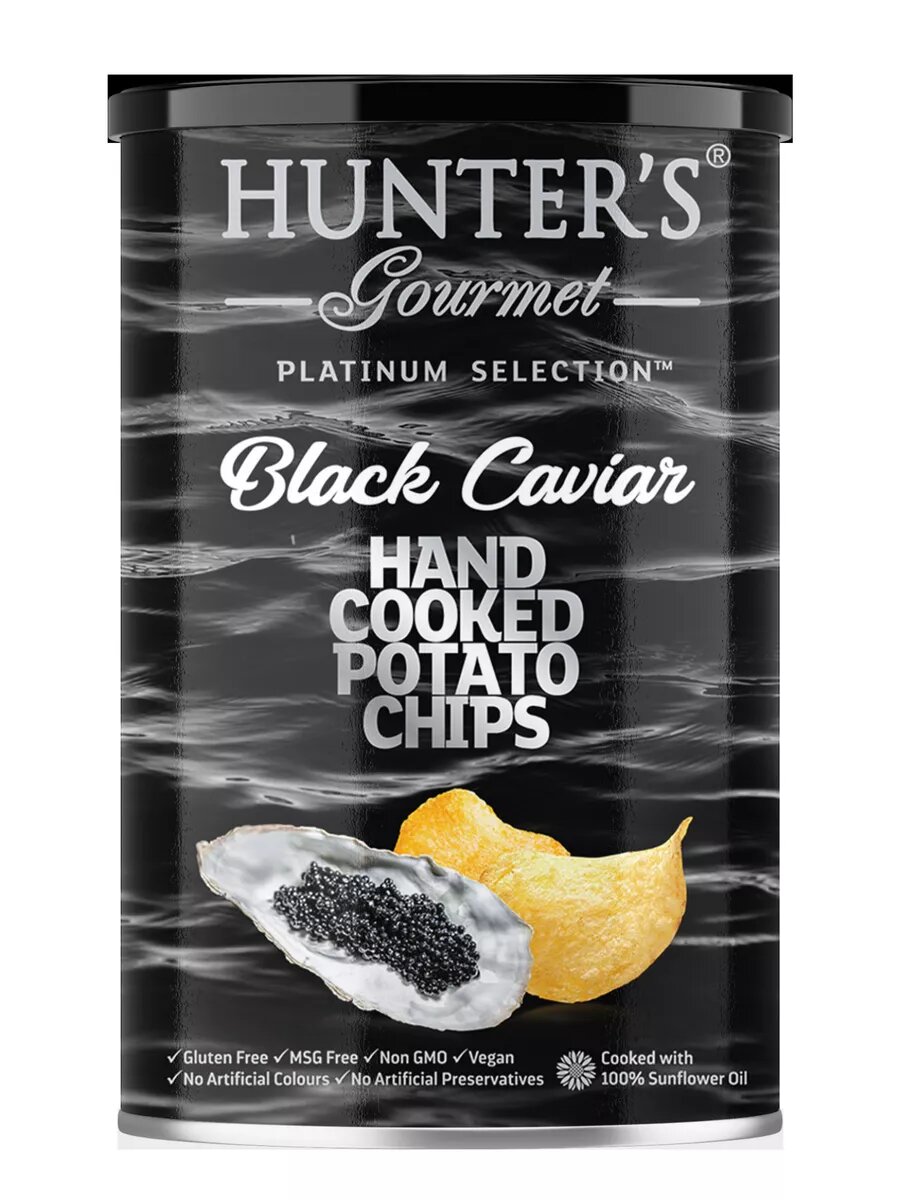 Чипсы Hunter's Gourmet "Черная икра", органический продукт, без ГМО и глютена, 150г