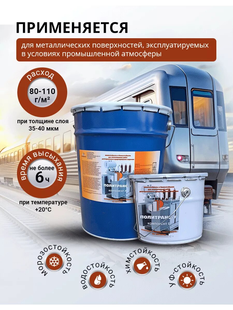 Краска грунт эмаль по металлу и ржавчине 3 в 1, 20 кг