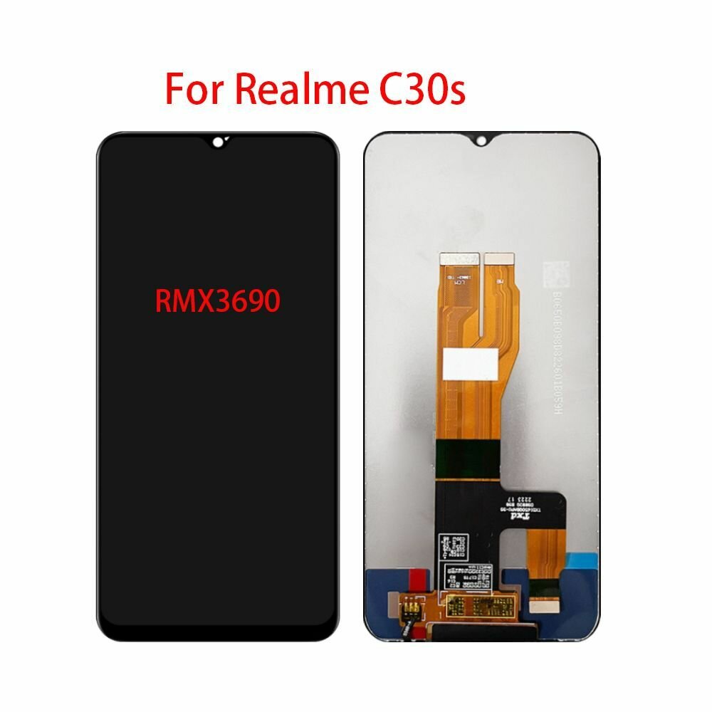 Дисплей для Realme C30s RMX3690 Дисплей для в сборе с тачскрином Чёрный