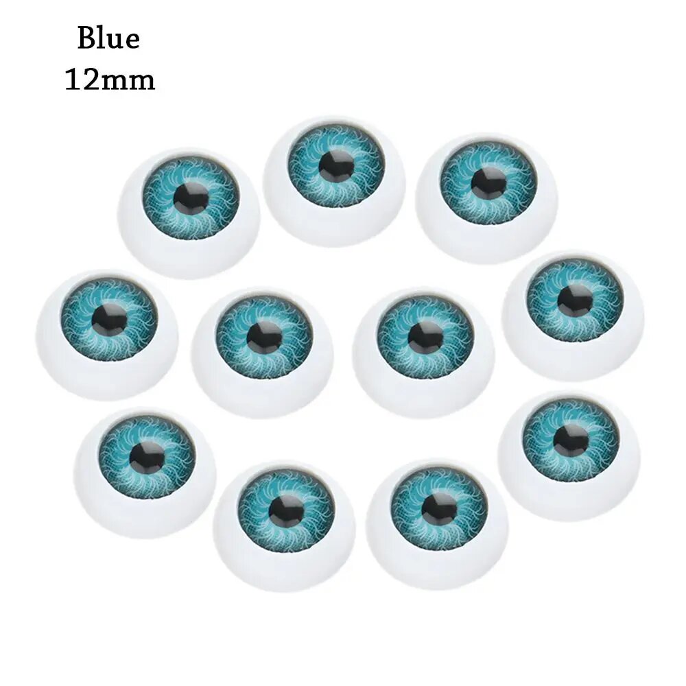 Милые Глазки Динозавров для Кукол 10 шт. Blue-12mm