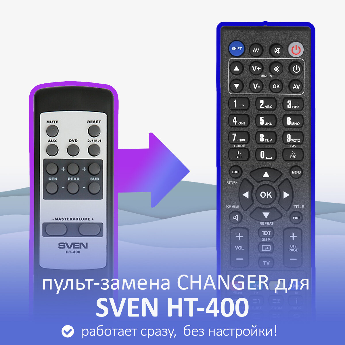 Пульт-замена для SVEN HT-400