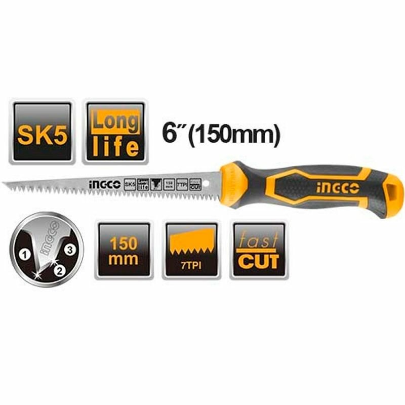 Ножовка по гипсокартону 150мм INGCO HWBSW68 INDUSTRIAL