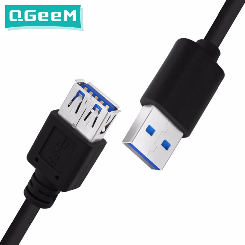 QGeeM USB 3.0 кабель черный 0.3/1.2/1.8/3 м 1m 3ft, USB3.0 TPE Black