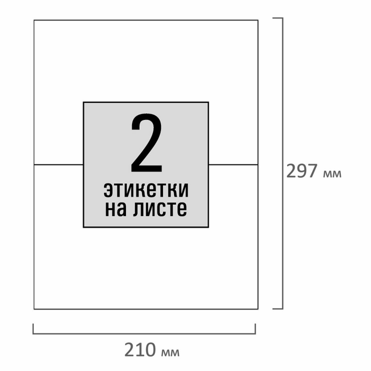 Этикетки самоклеящиеся Staff (210х148.5мм, 2шт. на листе А4, белые, 80 г/кв. м, 100 листов) (115175)