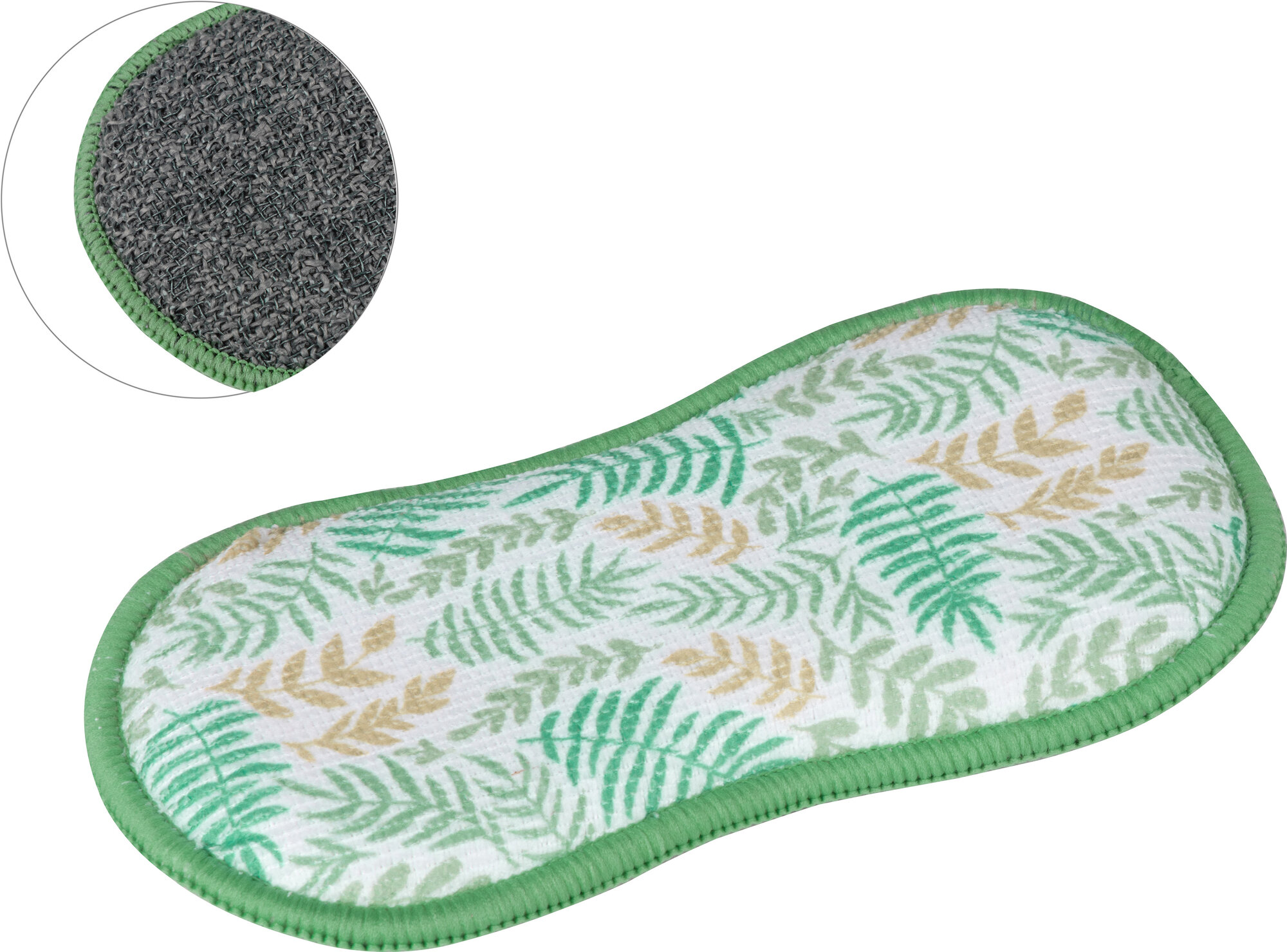 Губка - скраб для уборки двухсторонняя (микрофибра + абразив) "Рыжий Кот", 1 шт, 19 х 9.5 см