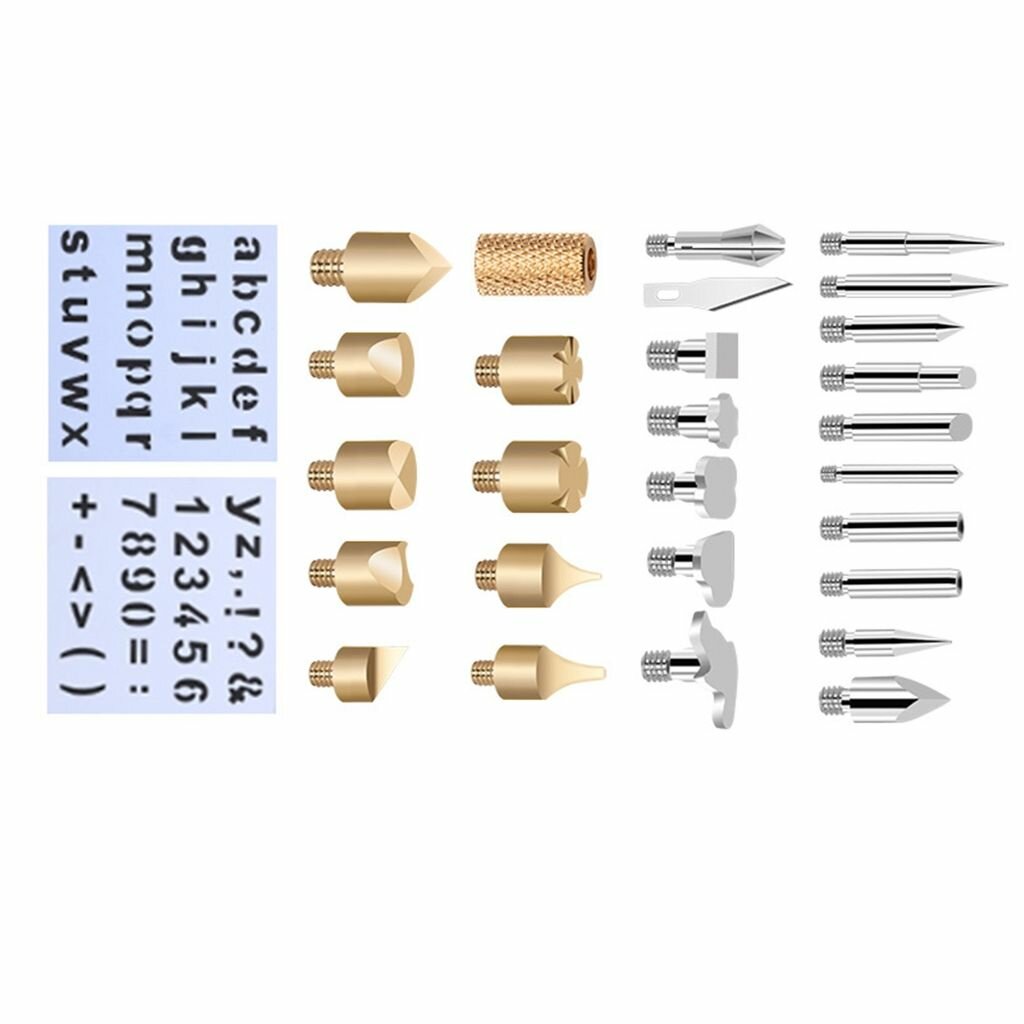 Набор насадок для ручек для выжигания по дереву, набор трафаретов для пайки, пирографии, резьбы по дереву, тиснения