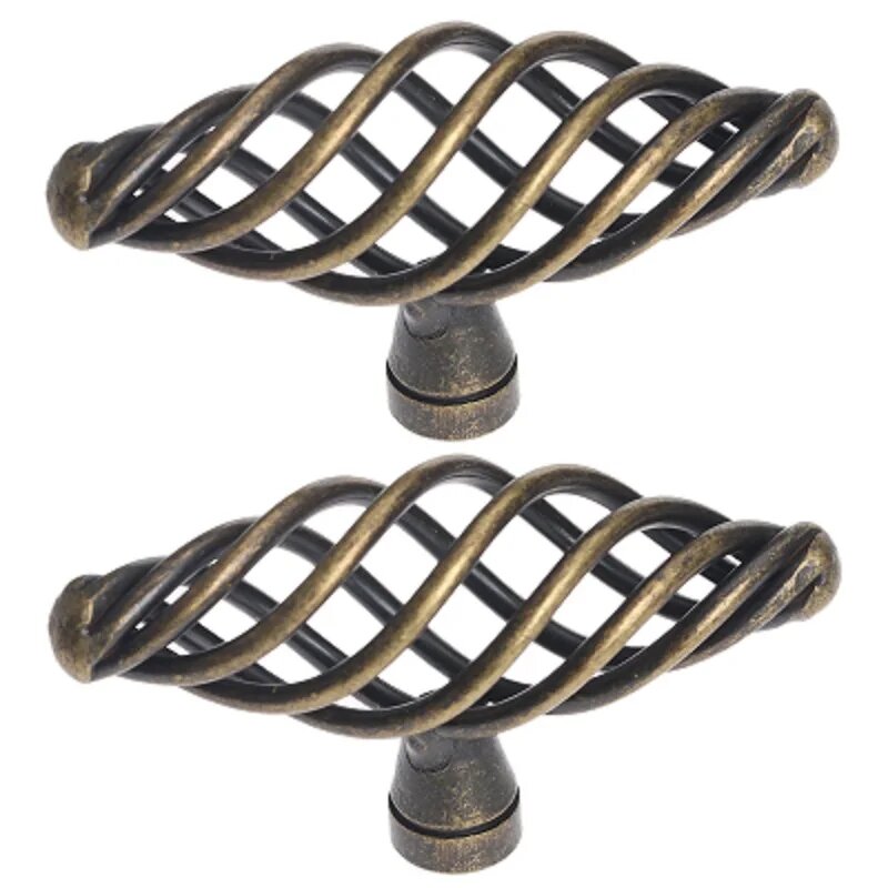 2 шт. антикварные спиральные мебельные ручки и ручки с винтами ретро дверные ручки для кухонного шкафа ручки для деревянной коробки