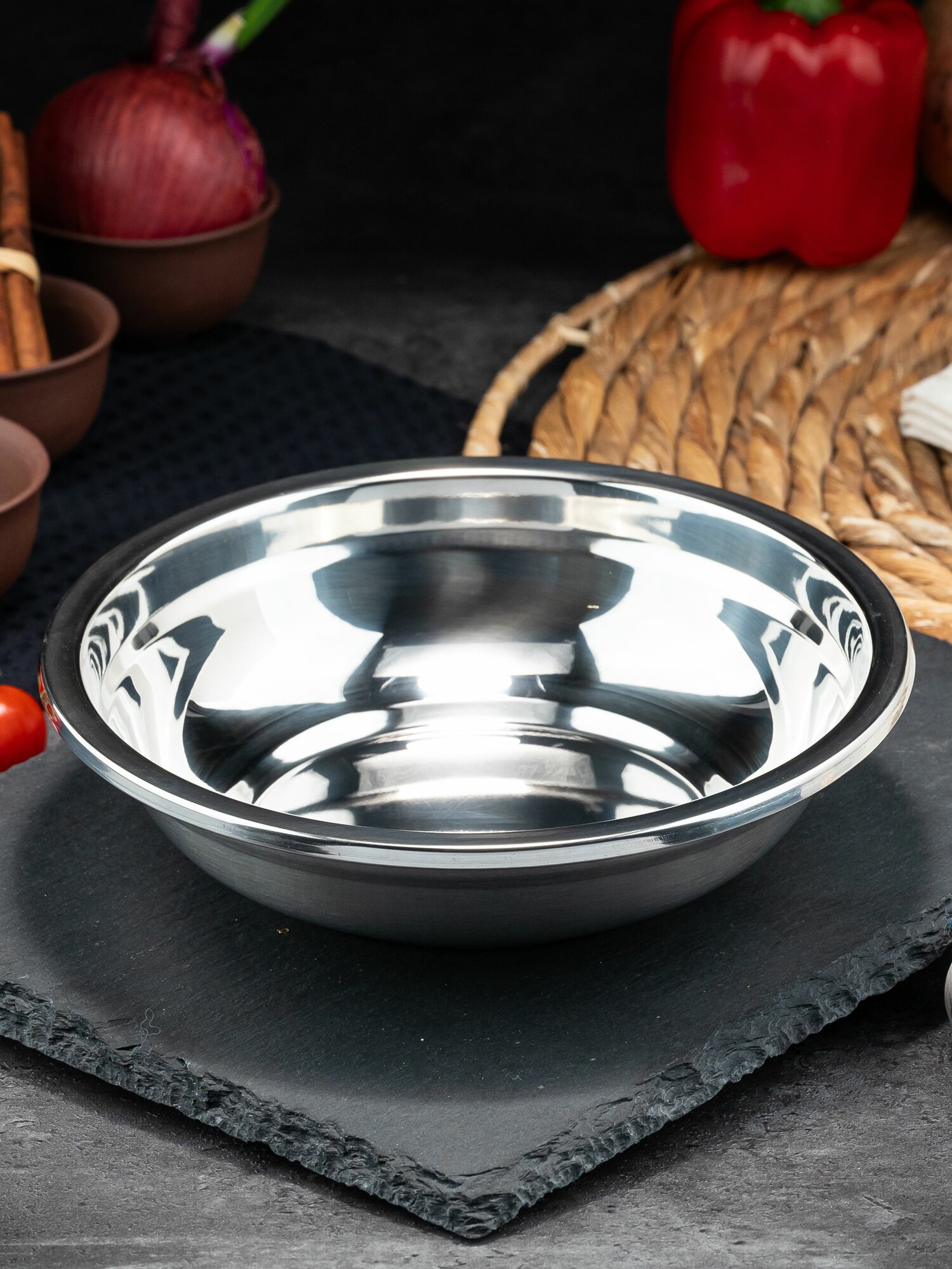 Тарелка Jolly Kitchen нерж. cталь 0,8мм 22 см