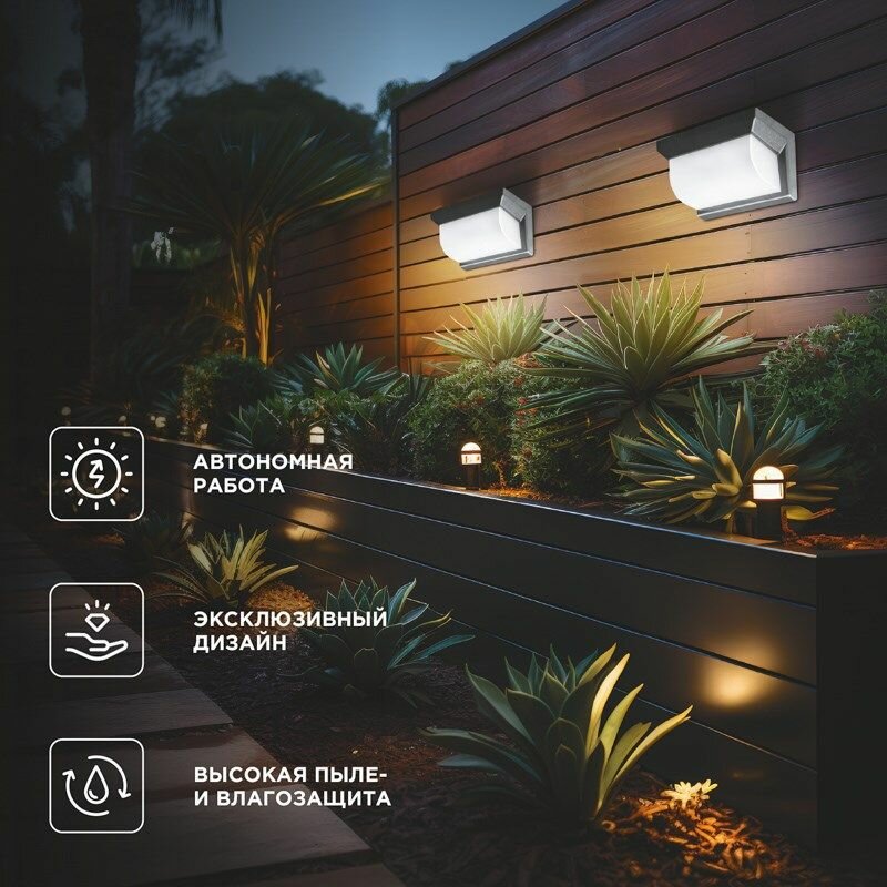 Светильник садовый Карнаби, 4000К, встроенный аккумулятор, солнечная панель, коллекция Лондон REXANT