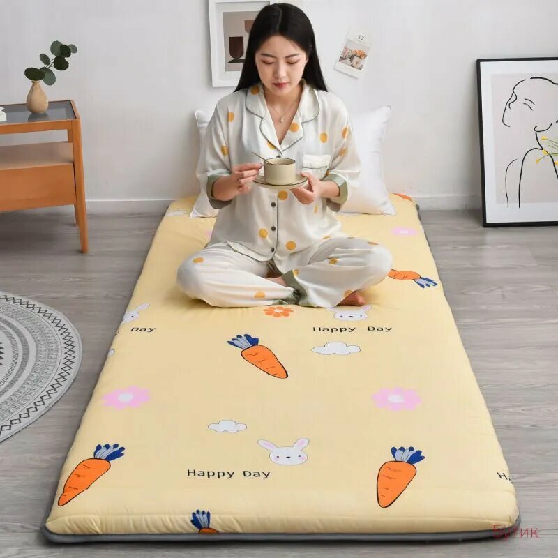 Матрас, 80×190х5см, беспружинный, пенополиуретан, умеренно-жесткая сторона 1, средняя жесткость 2