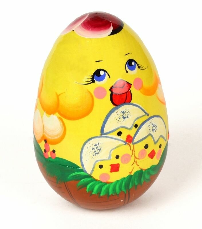 Неваляшка Нескучные игры "Курочка" деревянная, 85х75 мм (10583)