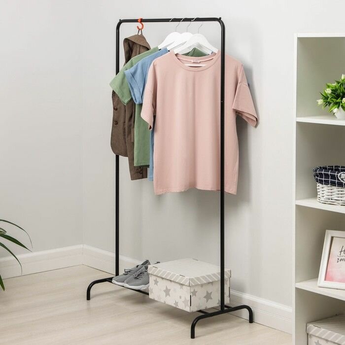 Стойка для одежды ЗМИ Радуга, 82х39х150 см, цвет черный (ВНП 298 Ч)