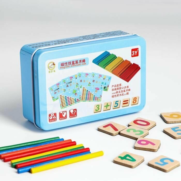 Счетный материал КНР магнитный "Цифры, палочки" 8х13х4 см (5375000)