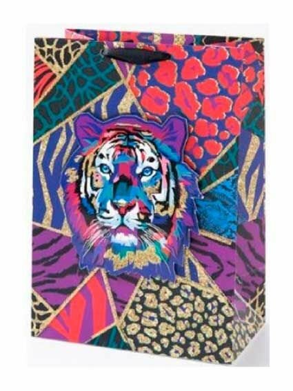 Подарочный пакет Миленд "Тигр" матовый, глиттер, 18х23х10 см (ПКП-3759)