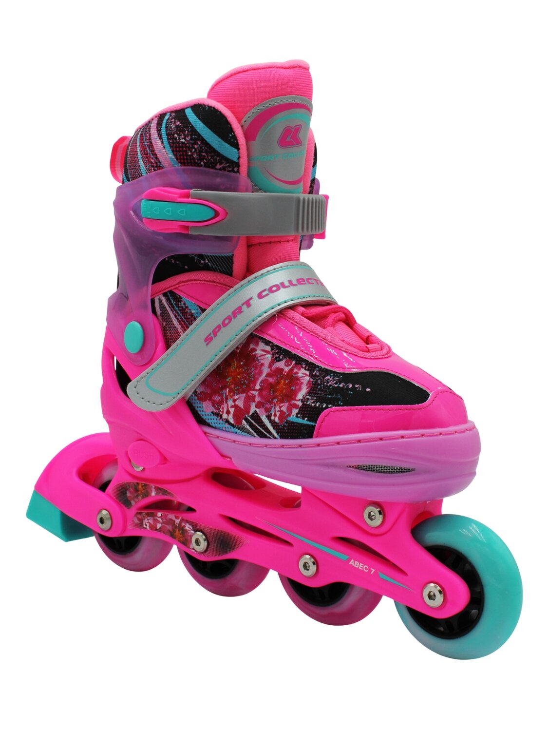 Роликовые коньки Alpha Caprice, для девочек, 4 колеса, розовый