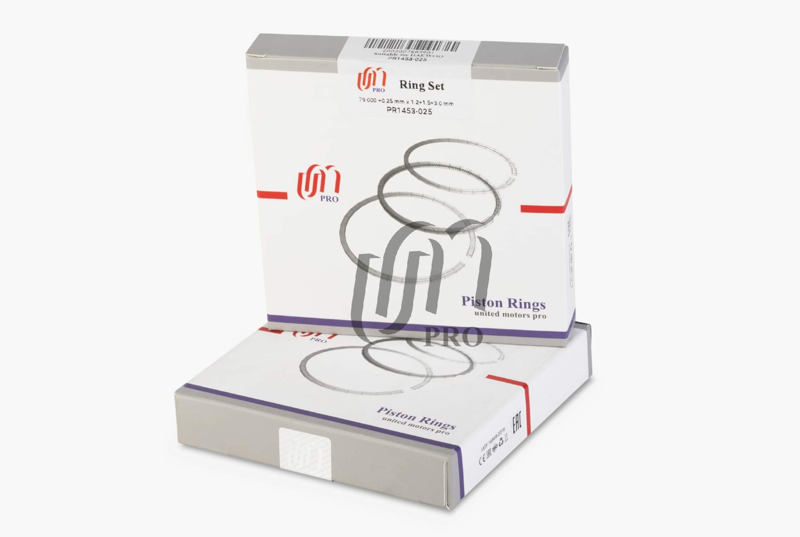 Комплект поршневых колец 0.25 Daewoo A16DMS d79.0+0.25 (1.2-1.5-3.0) (93740226) на 1 цил. UM, UNITED MOTORS PR1453025