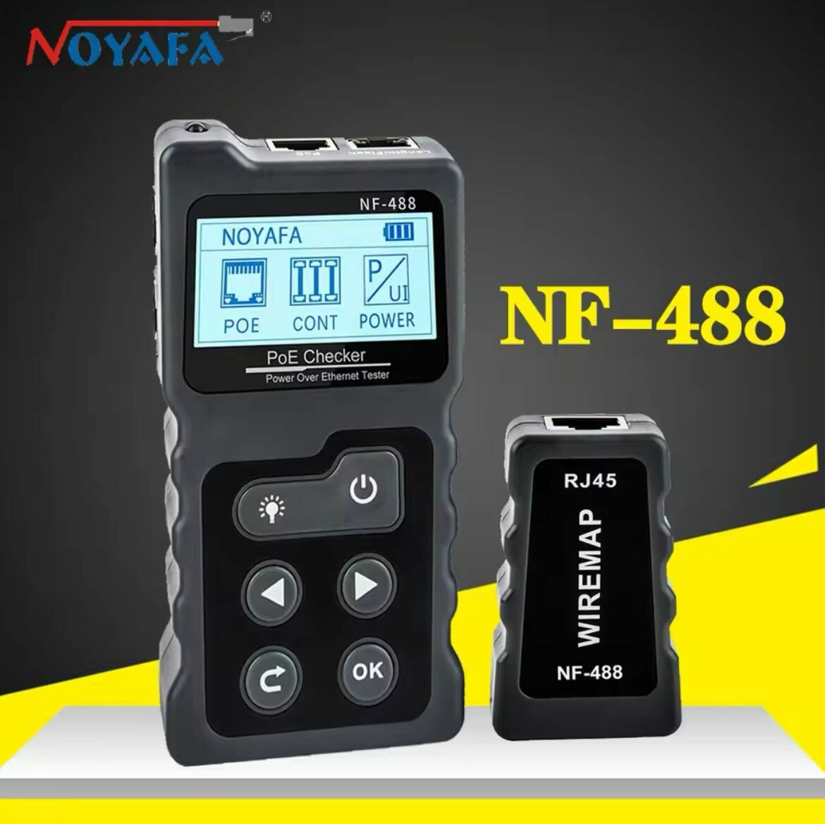 Сетевой кабельный PoE тестер / трассоискатель Noyafa NF-488