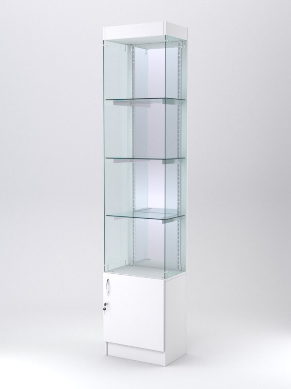 Витрина "астерия" №124 (без дверки, задняя стенка - зеркало), Белый