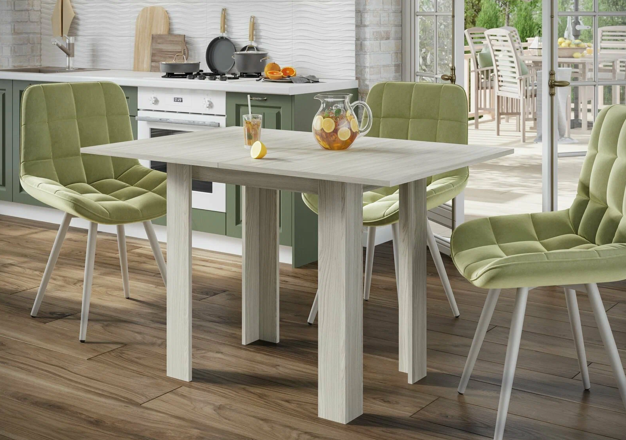 Стол кухонный раскладной, дуб белфорт