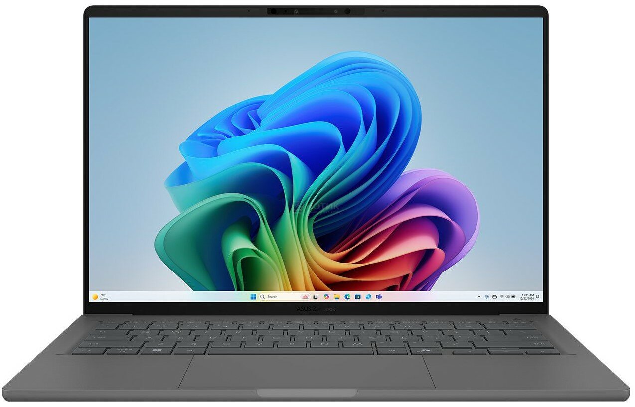 Ноутбук Asus ZENBOOK 14 OLED UX3407RA-QD038W 90NB16G2-M00360 (Qualcomm Snapdragon X Elite X1E 3400MHz (78 100)/32Gb/1024 Gb SSD/14"/1920x1200)