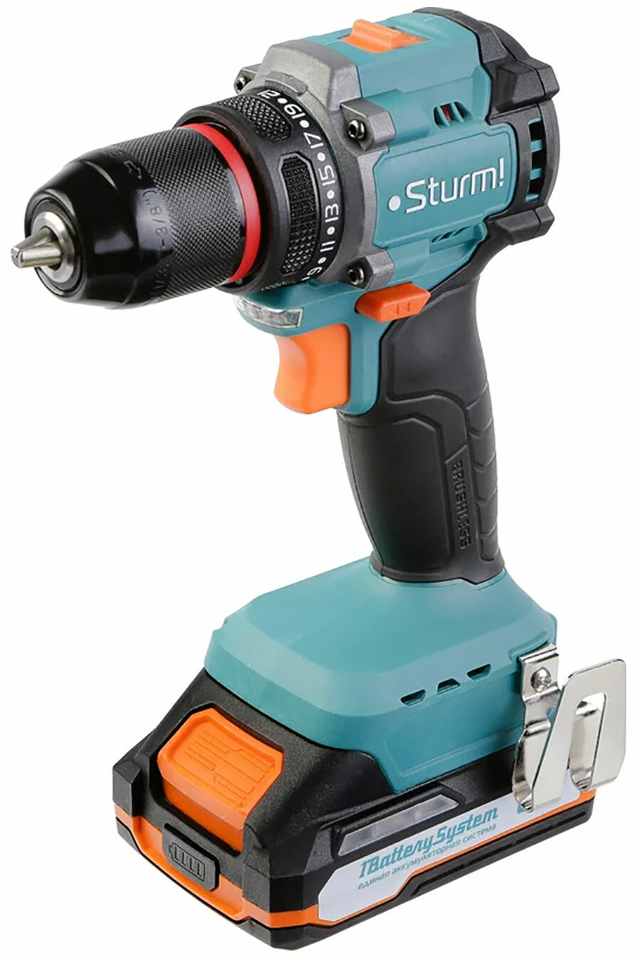 Дрель Sturm! CD1860BL, б/щ ,18В, 1BatterySystem, 60Нм, 2х2.0Ач, кейс