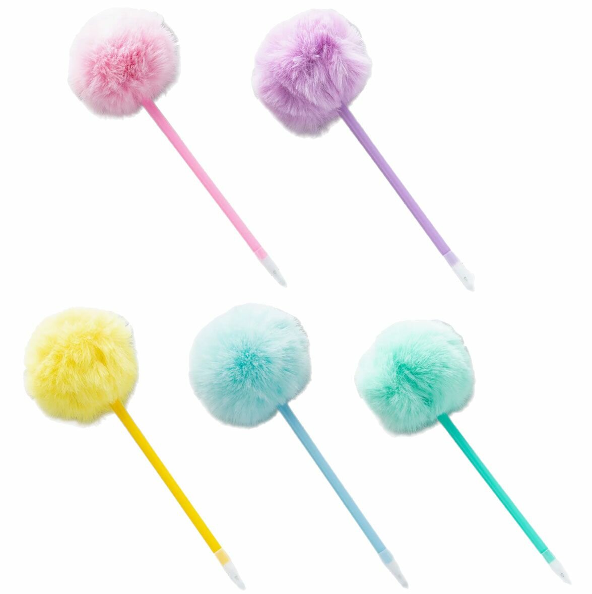 5 шт Пушистые ручки с помпоном шариковые школьные и офисные принадлежности 10 мм плавное письмо