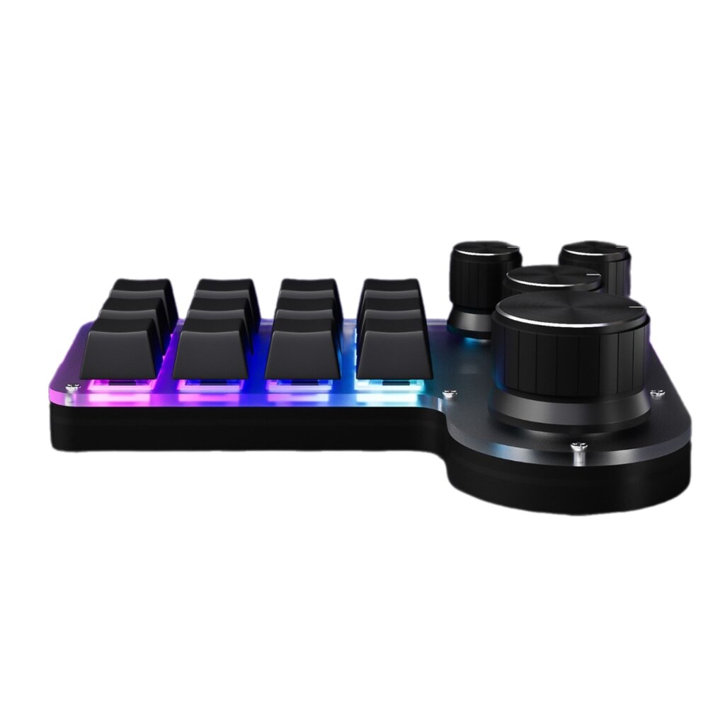 Программируемая Механическая клавиатура 12 Клавиш с 4 Ручками RGB Copy Pastes Mini Keyboard